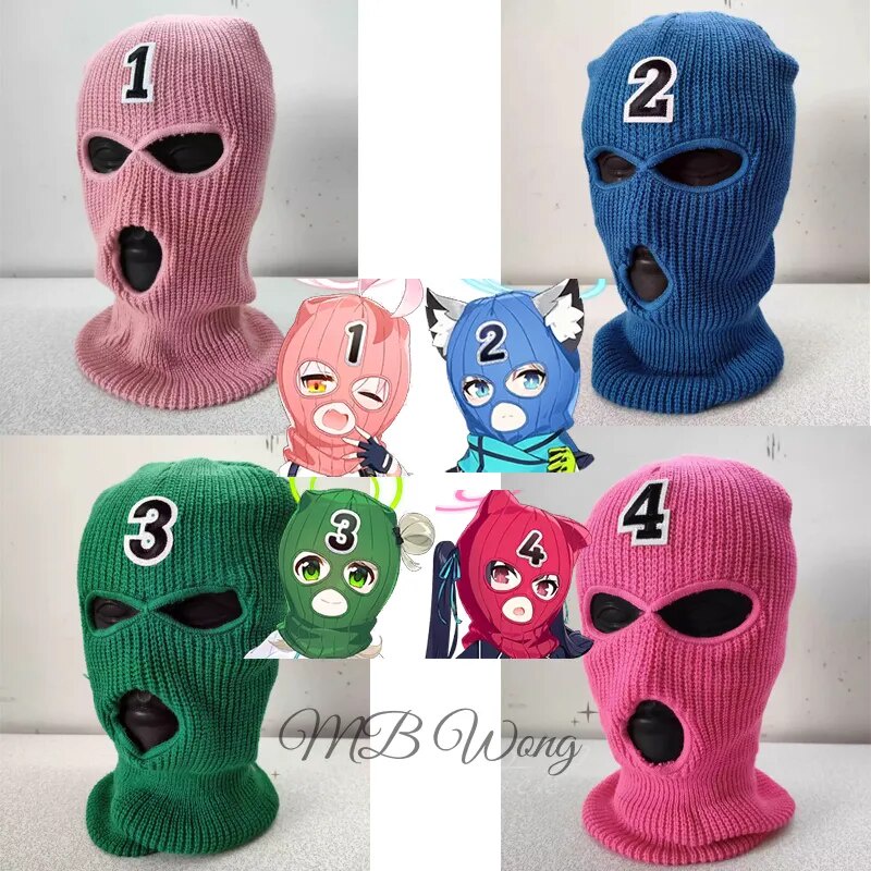 ☂Game Blue archive Toki Sunaookami Shiroko Cosplay Mask Knitted ...