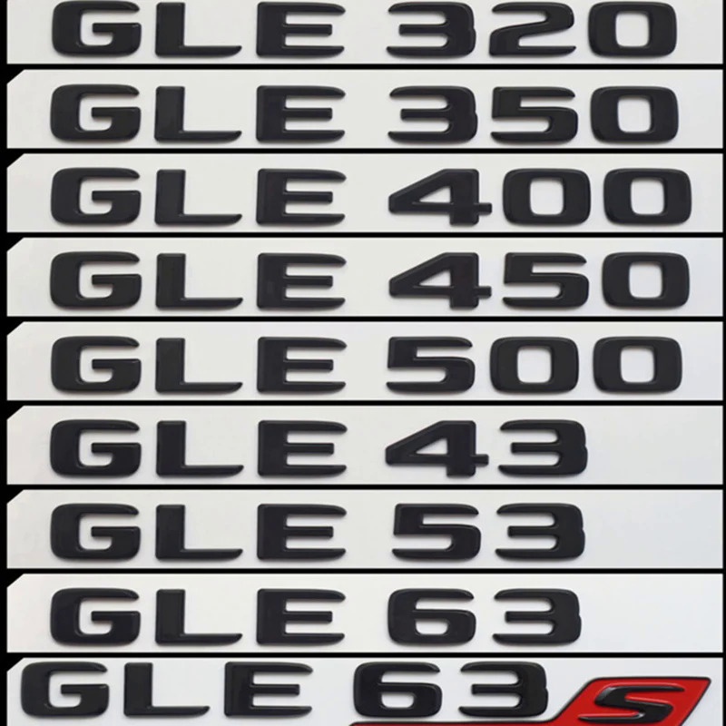 3d ABS Letters Car Rear Trunk Badge Sticker GLE 43 53 63 320 350 400 ...