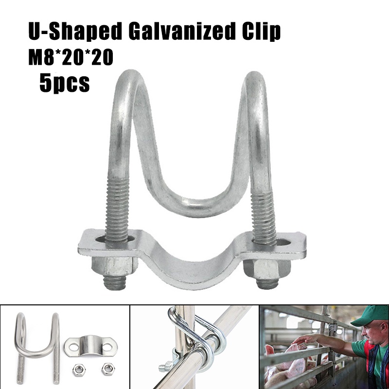 5pcs Galvanized Steel Pipe Clip Cross-Connector Vertical Pipe Clip ...