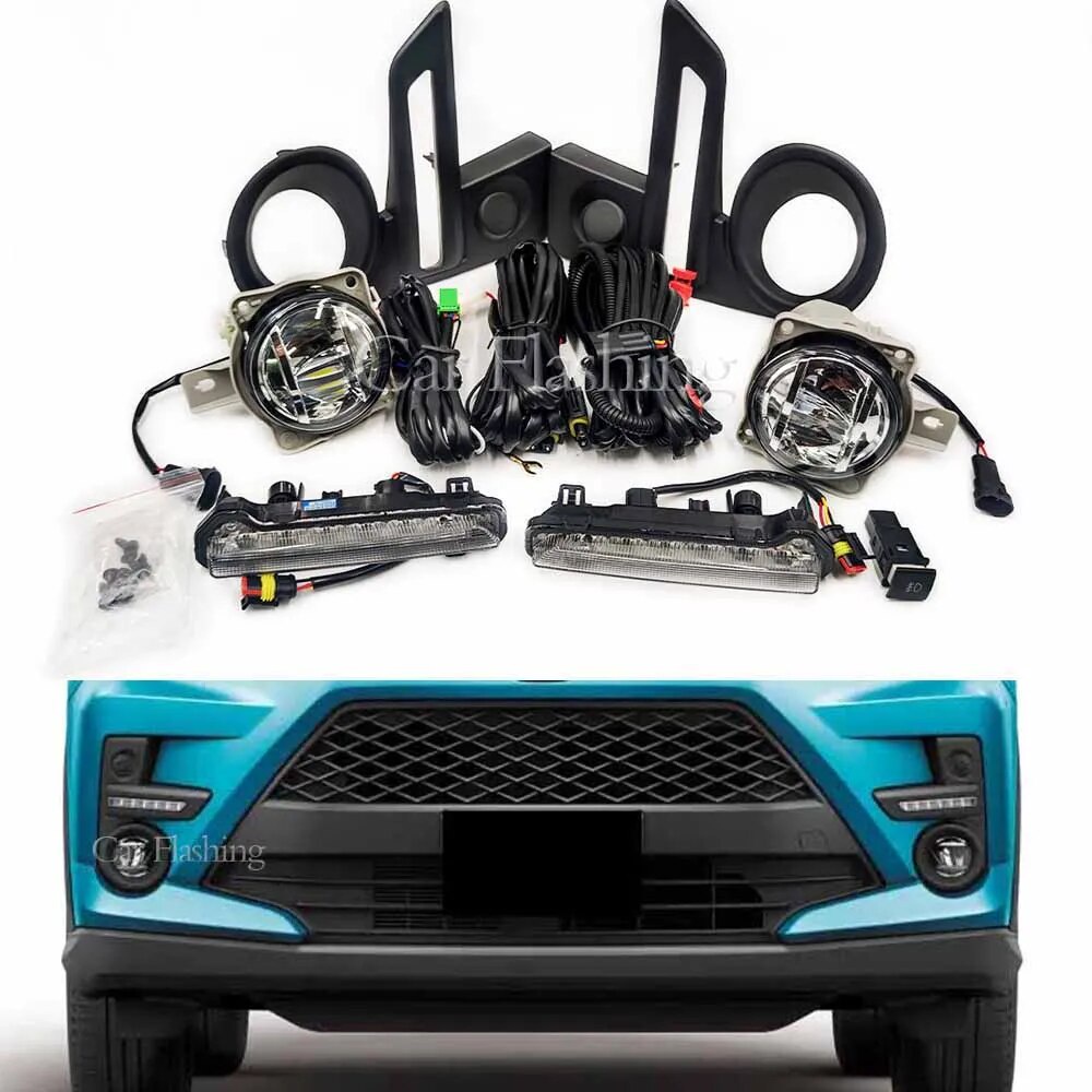 1 Set For Toyota Raize 2020 2021 2022 LED Daytime Running Light Fog Lights DRL Driving Fog Lamp ...