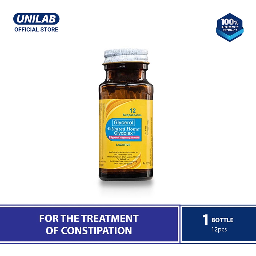 United Home Glydolax Infant Suppository Bottle Of 12 Pcs (For The ...