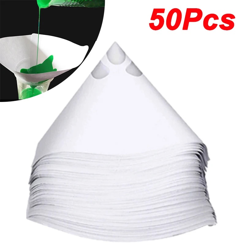 ♟50Pcs Car Paint Filter Paper Filter Purifying Straining Funnel ...