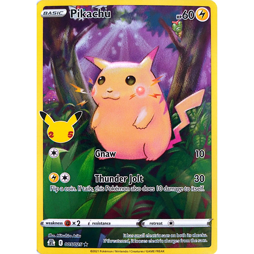 Pokemon TCG Pikachu 005/025 Celebrations Rare Full Art | Shopee Philippines