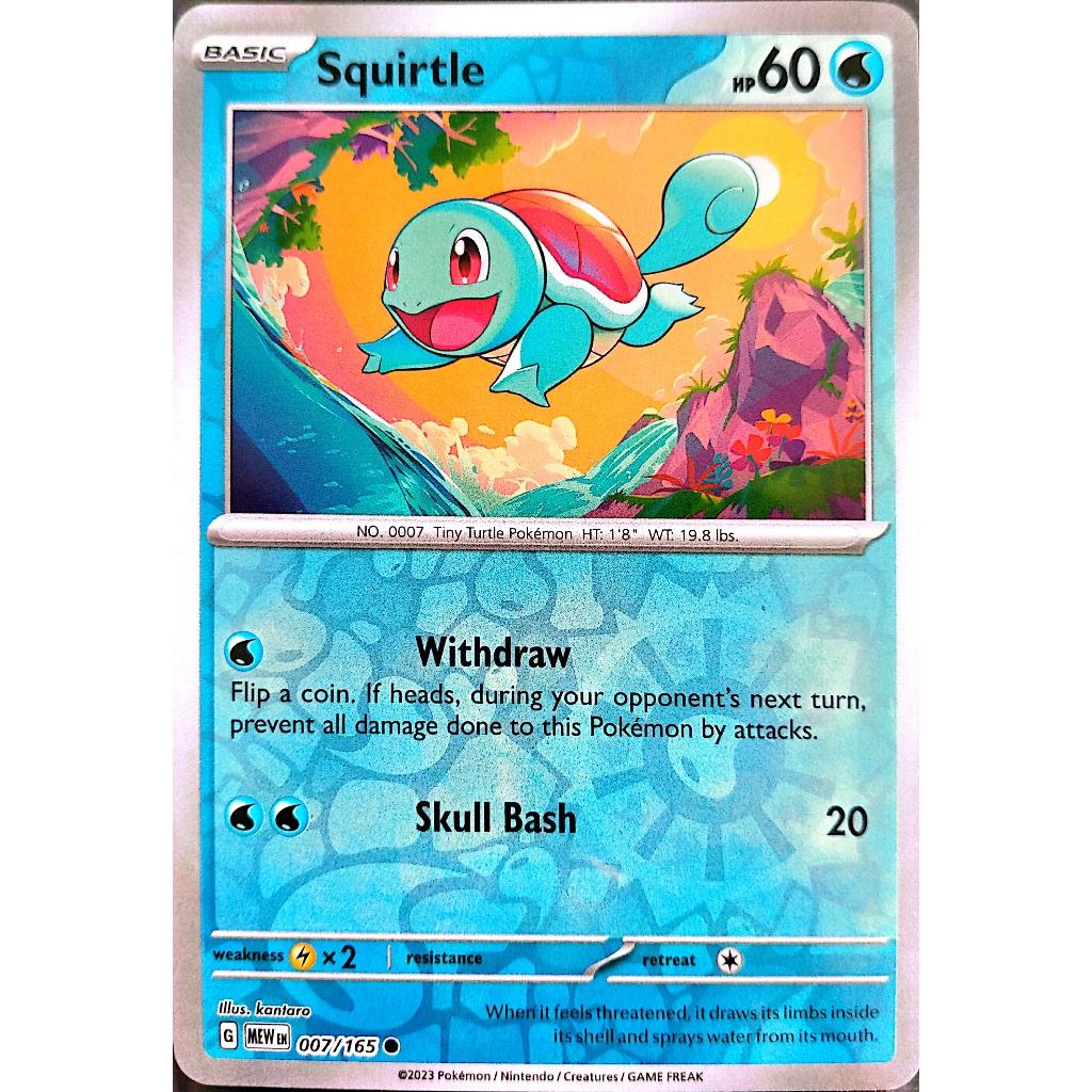 Pokemon TCG Squirtle 007/165 Scarlet & Violet - 151 Mew Common Reverse ...