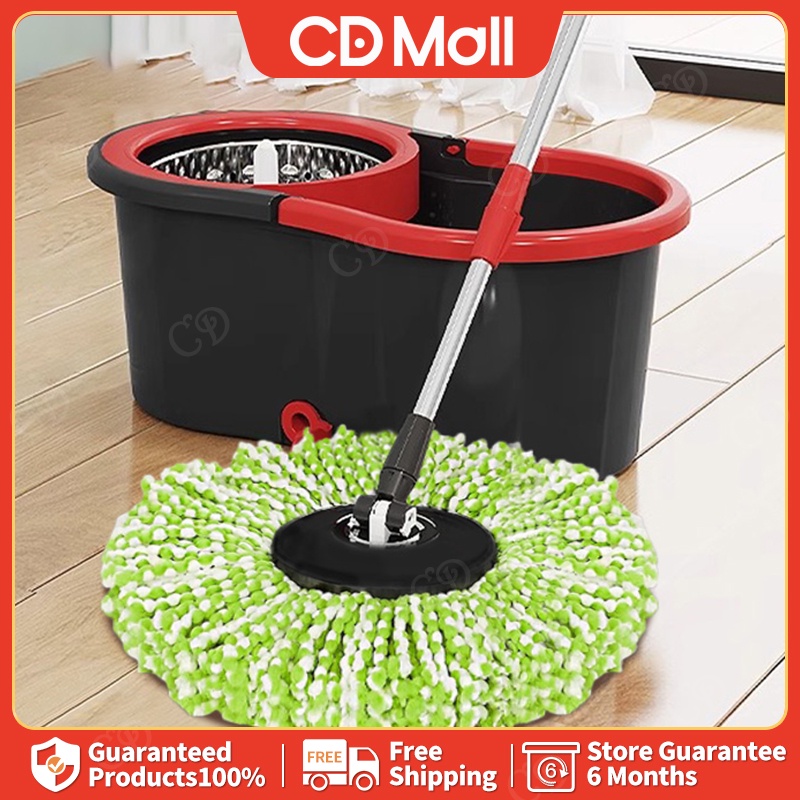 ℗CD Spin Mop With Spinner Heavy Duty Stainless Steel Basket Mop Magic ...