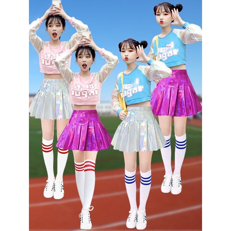 Adult cheerleading dance uniforms, student jazz dancer sequined tops ...