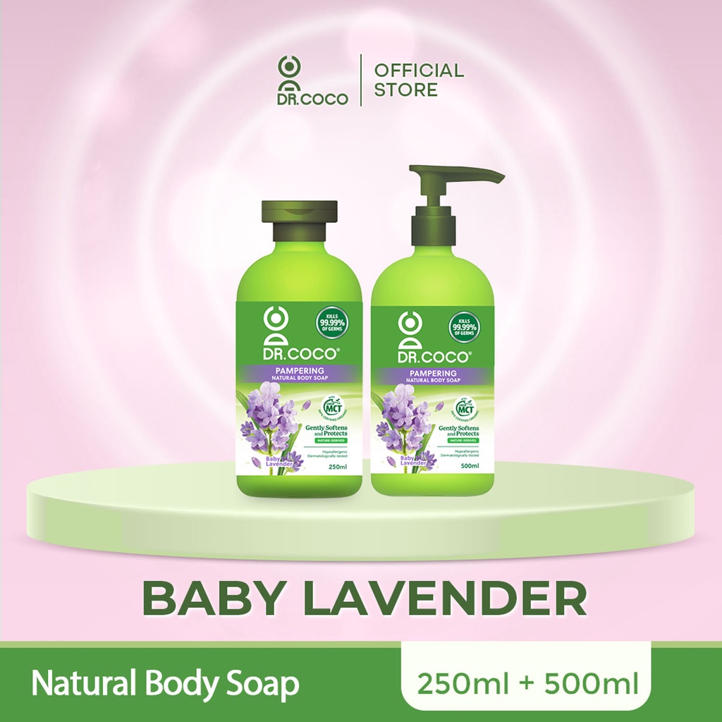 Dr. Coco Pampering Natural Body Soap Baby Lavender 500ml + 250ml ...