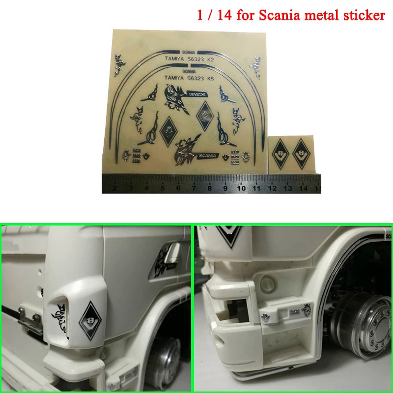Metal Sticker Wheel Eyebrow Air Intake Mirror Sticker for 1/14 Tamiya ...