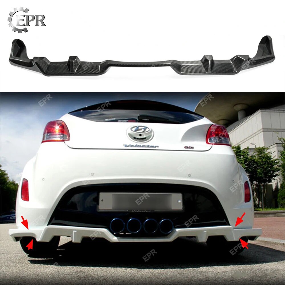 ☀Carbon Rear Diffuser Lip For Hyundai Veloster Non Turbo C Factory ...