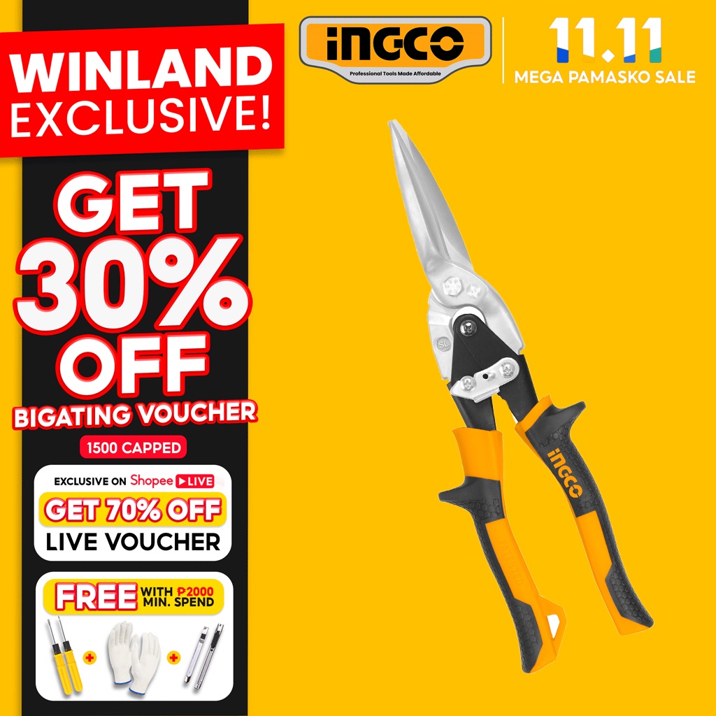 INGCO by Winland HTSN0112S 12" Long Straight Aviation Snip ING-HT ...