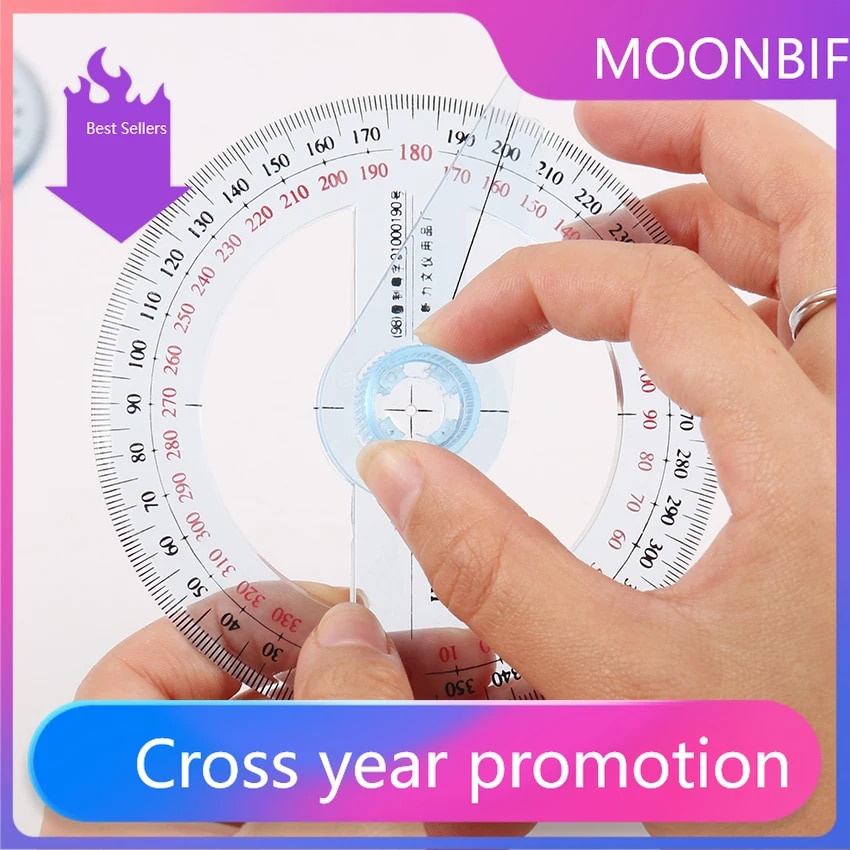 Hot Sale Circular 10cm Plastic 360 Degree Pointer Protractor Rulers ...
