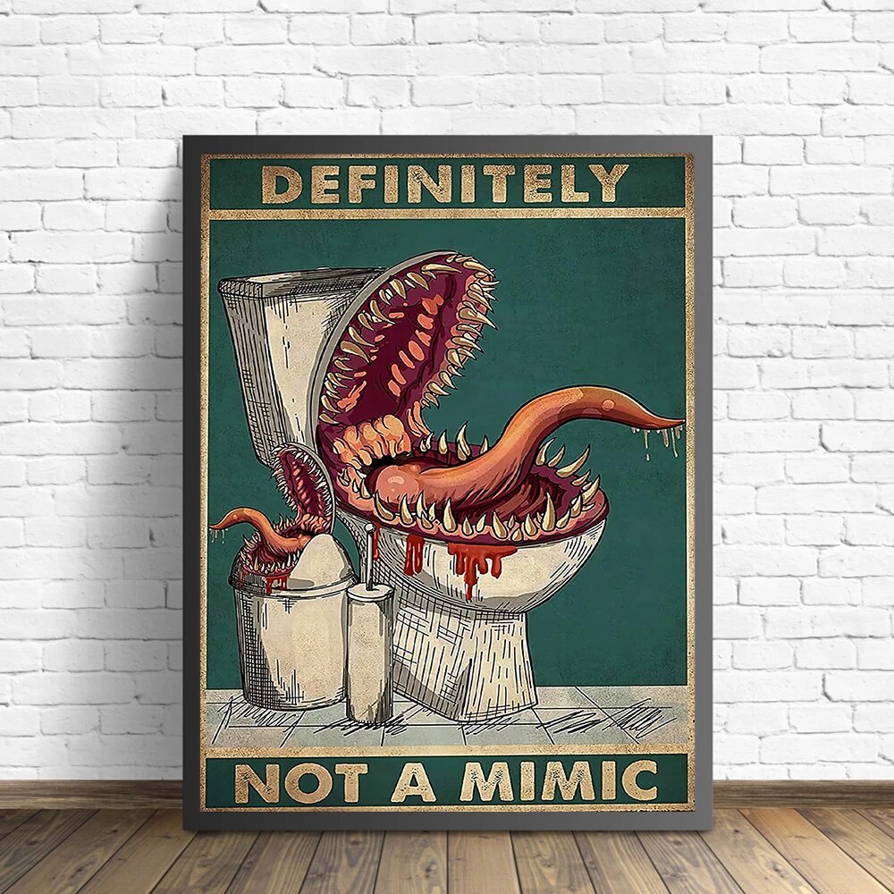 Definitely Not A Mimic Printed Mental Health Poster Positive Art Prints ...