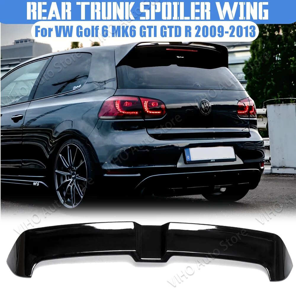 유Car Rear Trunk Roof Spoiler For VW Golf 6 MK6 GTD GTI R20 R 2008 2009 ...