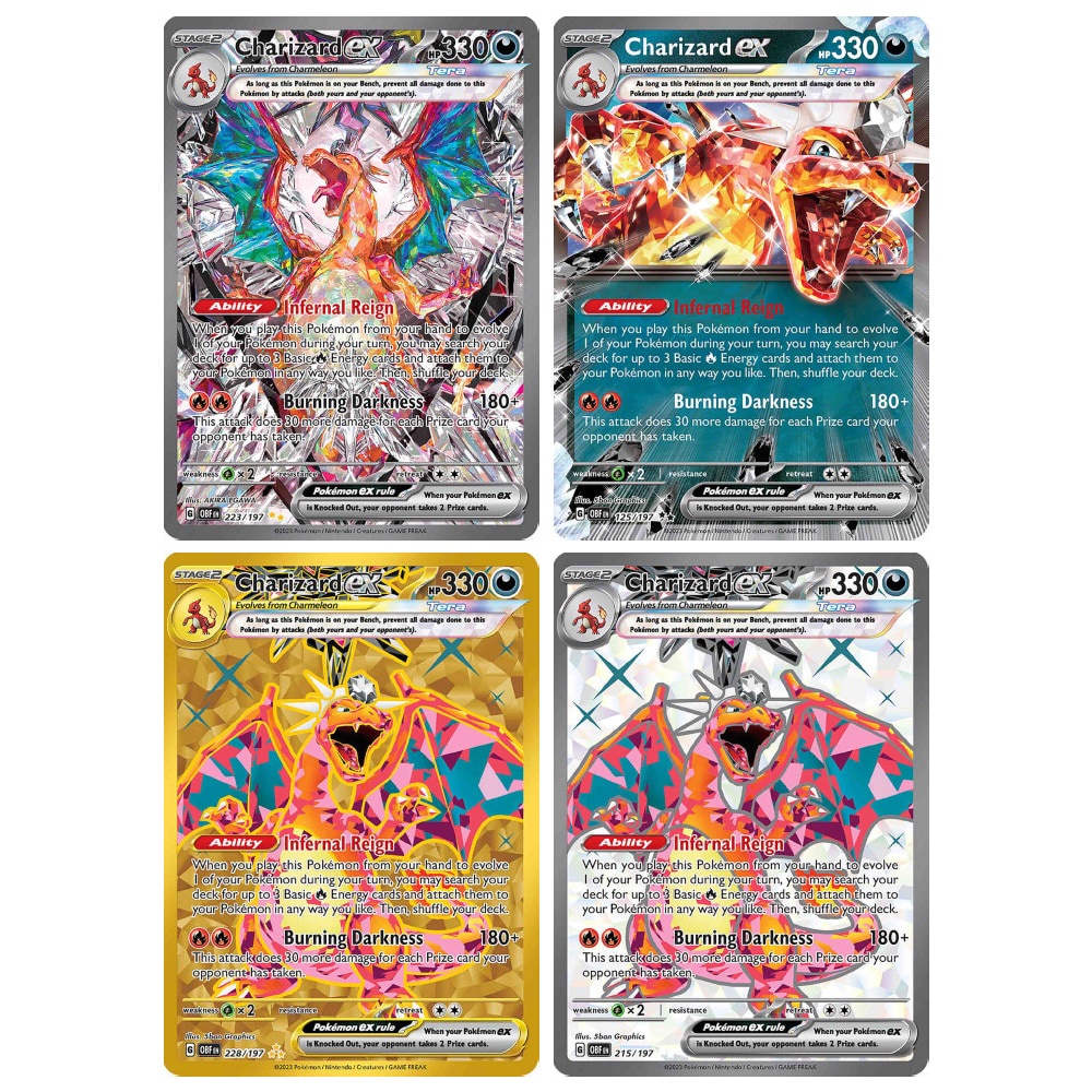 Diy PTCG English Version Star Flash Cards Pokemon Charizard Obsidian ...