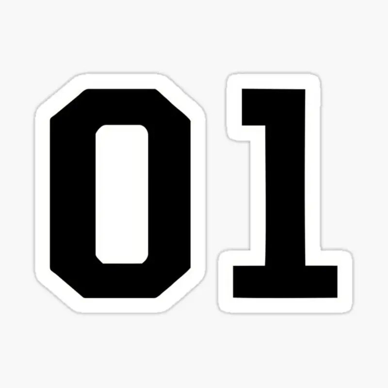 01 Binary - General Lee Font Sticker for Laptop Decor Bedroom Car Cute ...