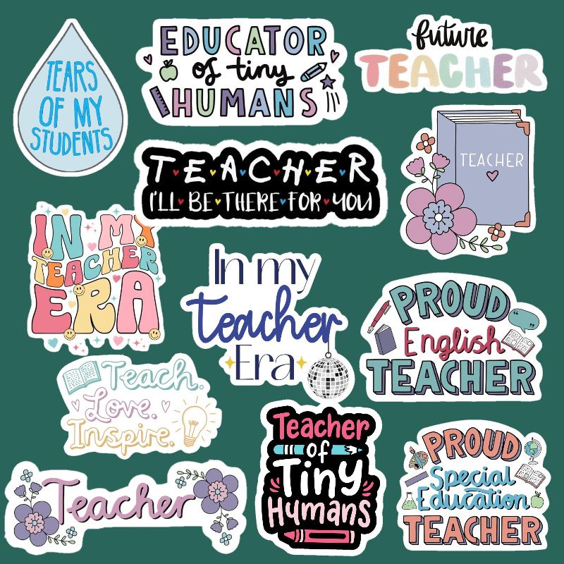 Teacher / Educator Stickers | Vinyl Matte Laminated Waterproof and ...