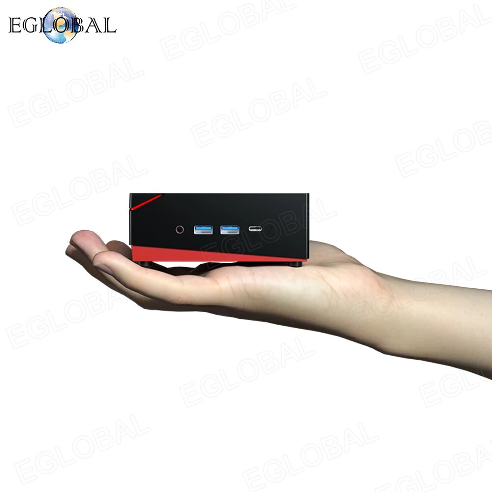 ♥Eglobal AMD Ryzen 5 4500U Mini PC Win10 3x4K@60Hz display 2*LAN M.2 ...