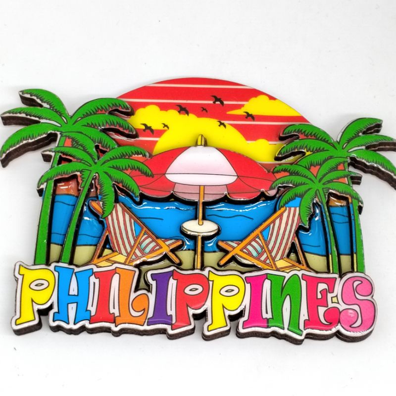 PHILIPPINES Wooden 2D Fridge Magnet Embossed Ref Magnet Souvenirs ...