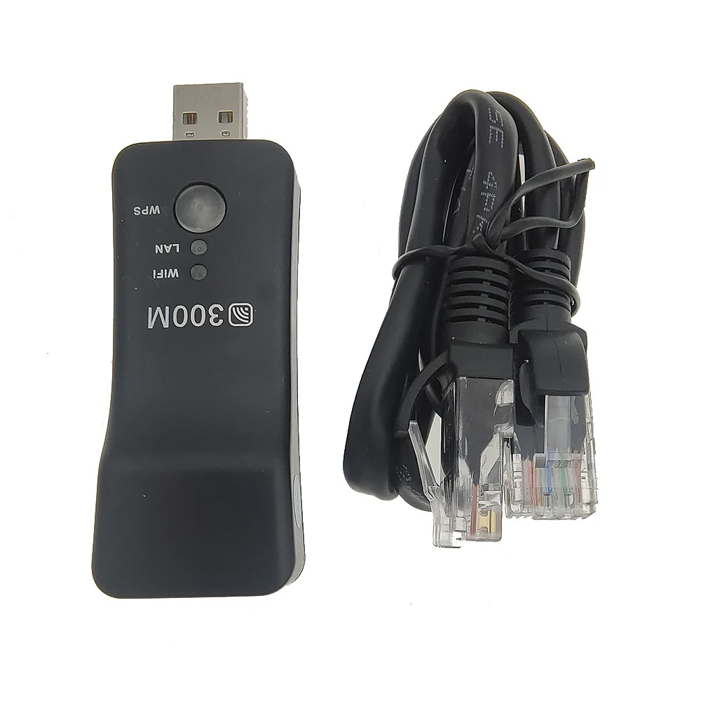 ☋2.4GHz 300Mbps USB To RJ45 Wifi Range Extender Wireless USB TV WiFi ...