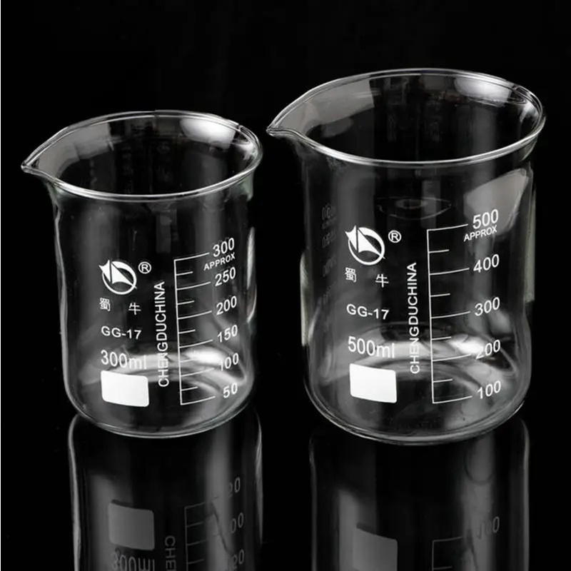 ☈25ml to 200ml Lab Measuring Cup Transparent Borosilicate Glass Beaker ...