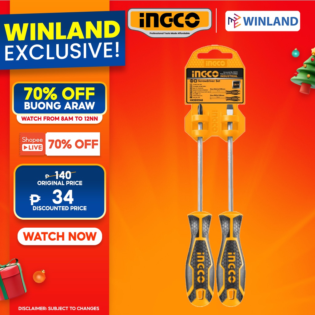 [5714]INGCO by Winland 5" Screwdriver 2PCS/SET Screw driver HKSD0248 ...
