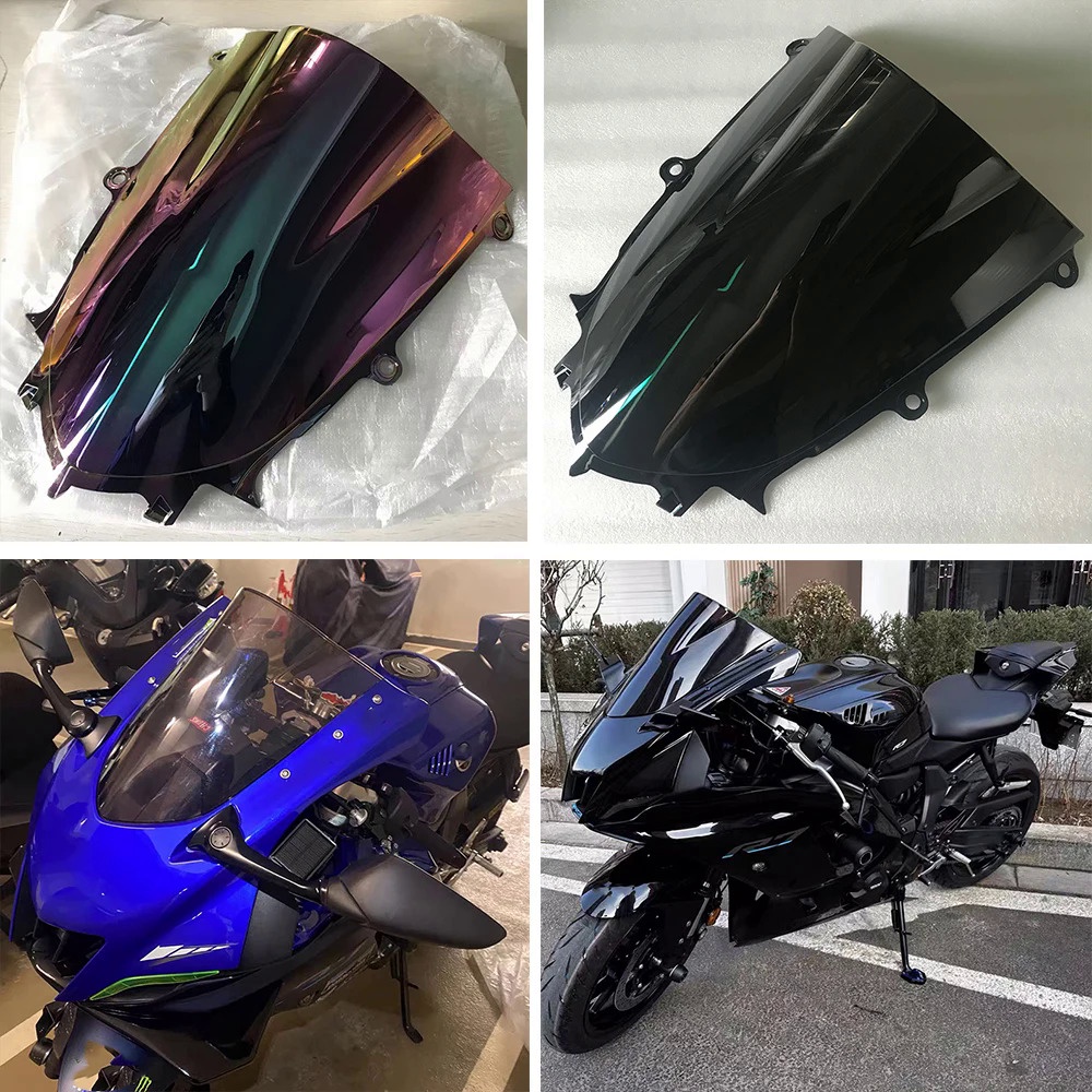 YZFR7 Motorcycle Double Bubble Windshield Sports Windscreen Screen For ...