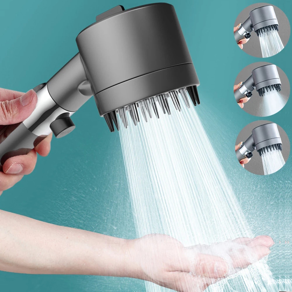 Massage Spa Pressurized Shower Head 3 Modes High Pressure Filter ...