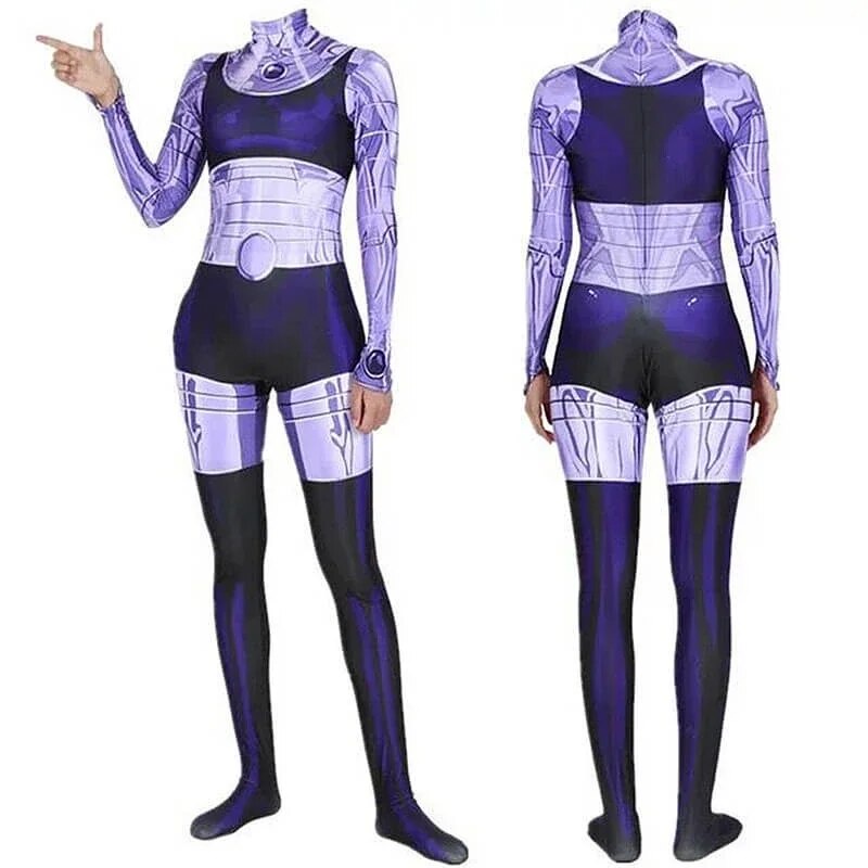 Halloween Woman Girls Yj Blackfire Superhero Cosplay Costume Lady Starfire Bodysuit Zentai Suit