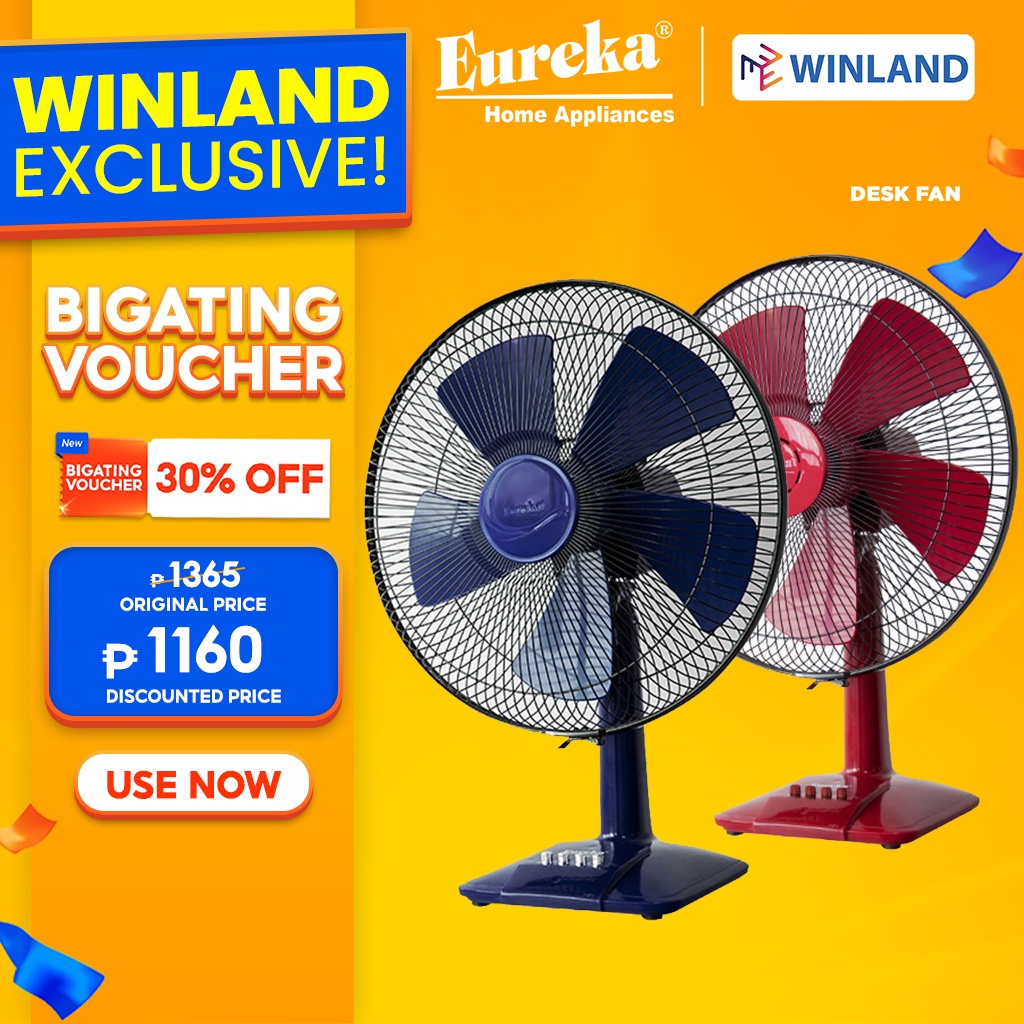 Eureka by Winland 16inches 5 Blades Desk Floor Ground Fan | Electric ...
