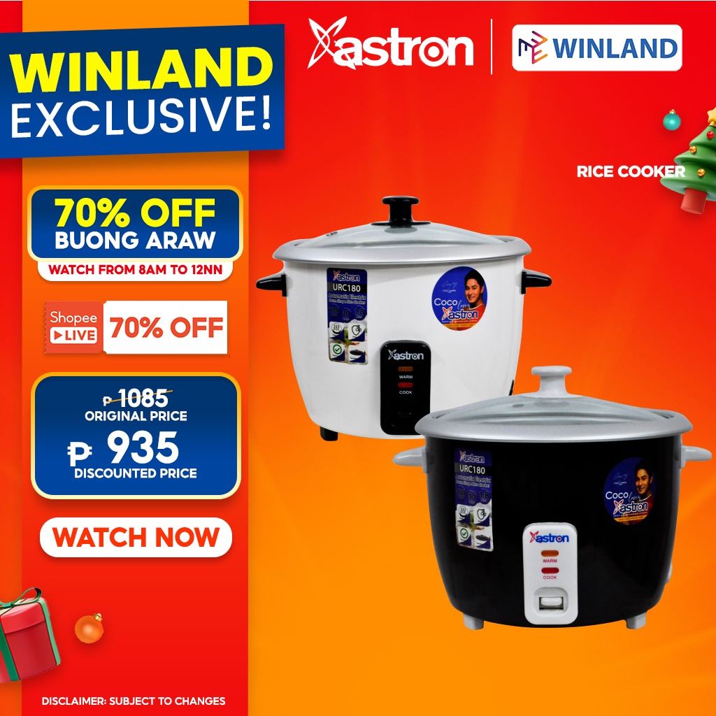 Astron by Winland Automatic Electric Drum Shape Rice Cooker 1.8L | 10 ...