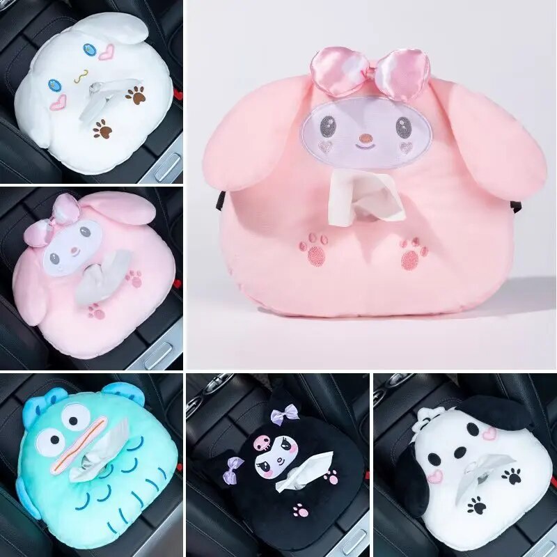 Sanrio Kuromi Pochacco Hangyodon Plush Toy Doll Car Drawer Box Anime ...
