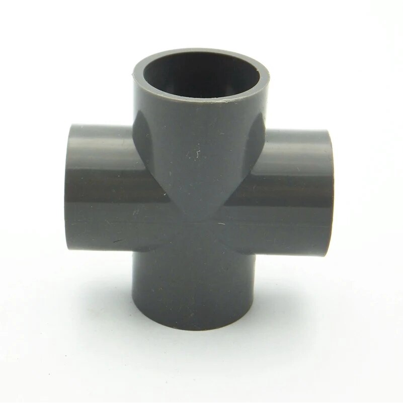 32mm ID PVC 4 Way Cross Tube Joint Pipe Fitting Coupler Water Connector ...