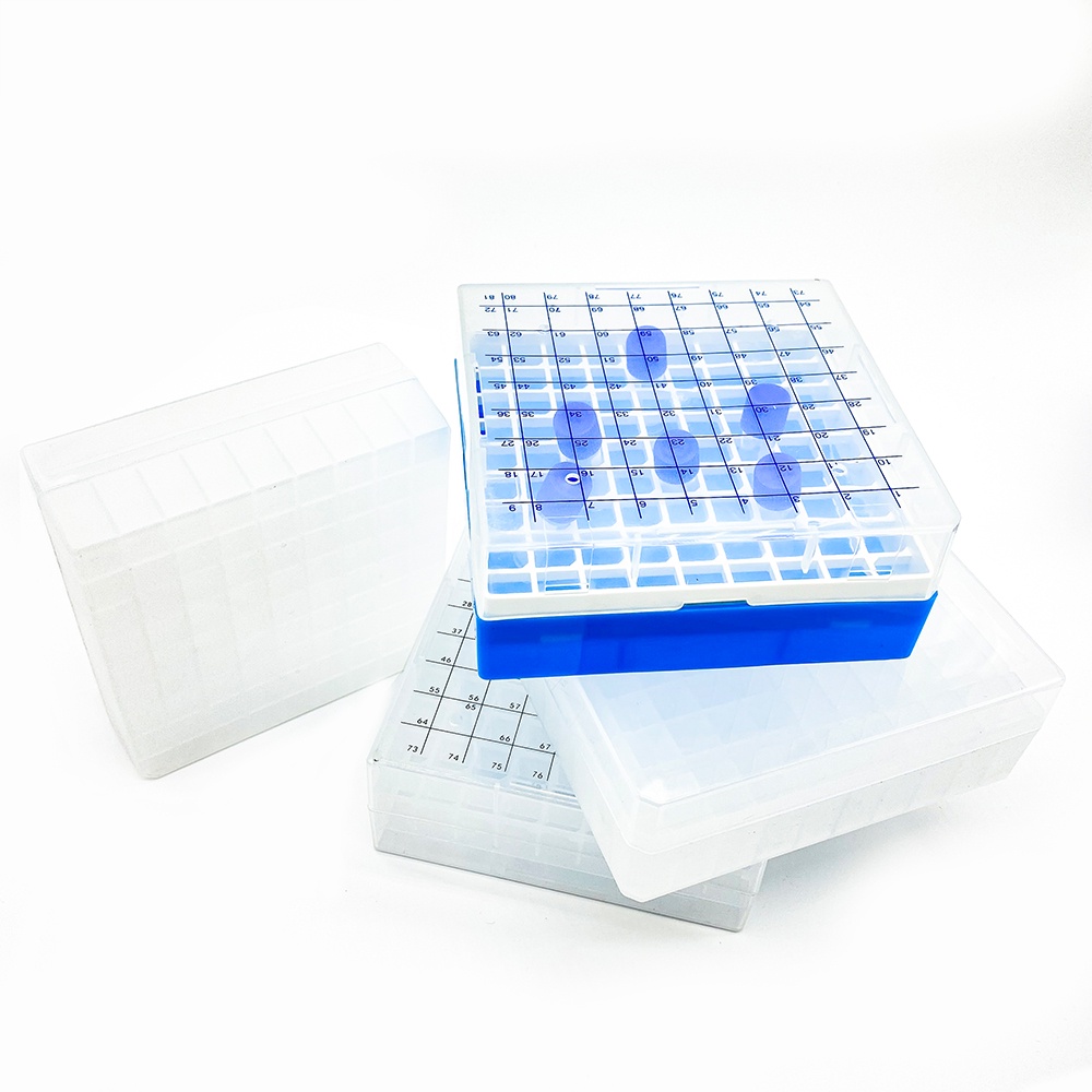 pp 100 well Plastic Cryovial Storage Box Laboratory Paper Cryoboxes Lab ...