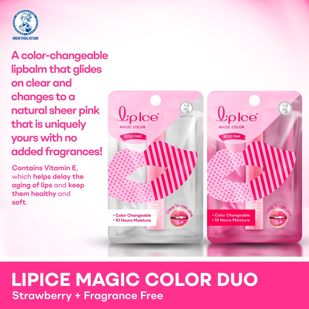 Lipice Magic Color Duo: Strawberry + Fragrance Free | Shopee Philippines