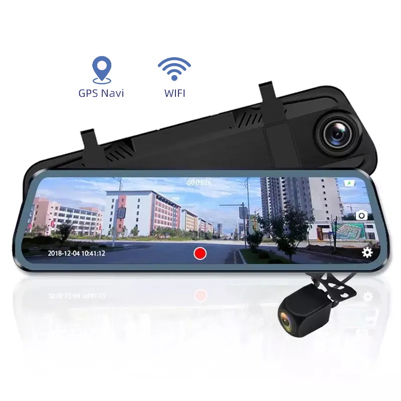 10" mirror DVR 4K WIFI GPS Dash Cam Recorder Dual Camera Dvr Mirrors ...