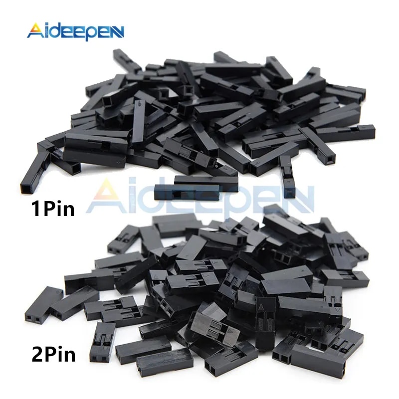 100Pcs/lot 2.54mm 1 Pin 2 Pin Pitch Dupont Jumper Wire Cable Black ...