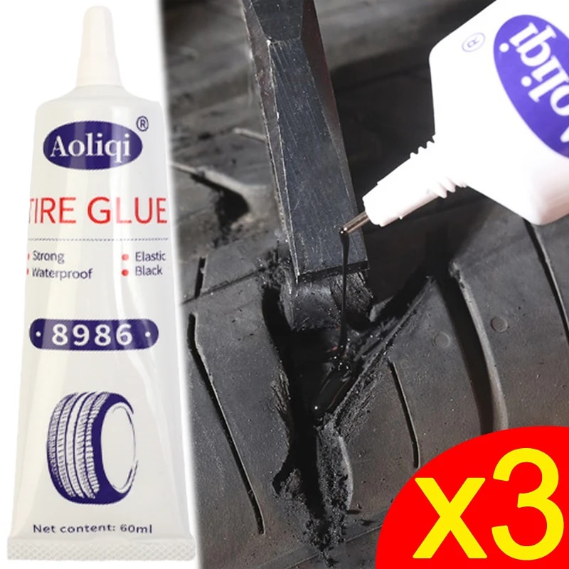 Black Tire Repair Glue Car Bike Motorcycle Tyre Repair Instant Liquid Strong Glues Wear-resista ...