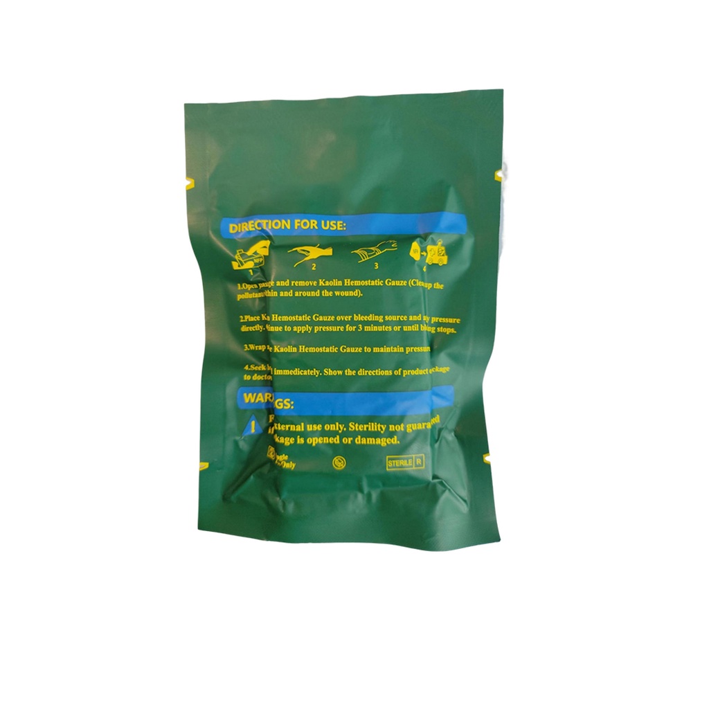 GS Hemostatic Kaolin Gauze Wound Dressing Emergency Trauma First Aid ...