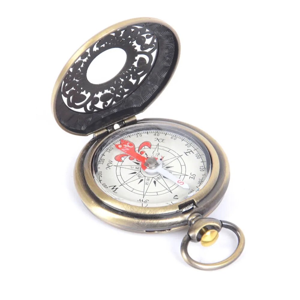 Metal Hunting Hollow Flip Cover Compass Bronze Color Vintage Watch ...