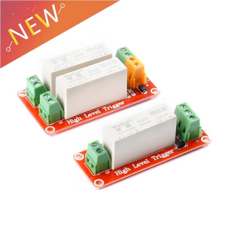 5A 1 2 Channel Way Relay Module High Level Trigger DC Solid State Relay ...