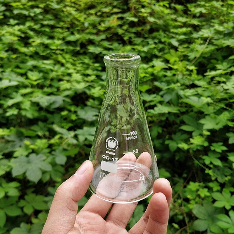 ♣10pcs Conical flask,Narrow neck with graduations,Capacity 100ml ...