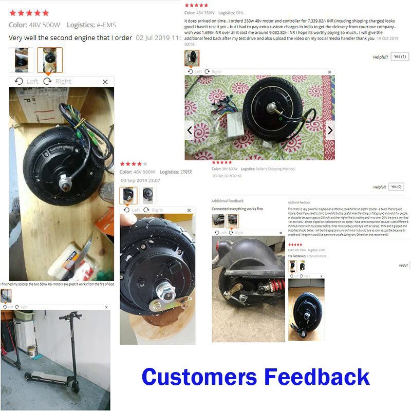 24V 36V 48V 350W 500W Hub Motor Scooter Brushless Toothless Electric ...