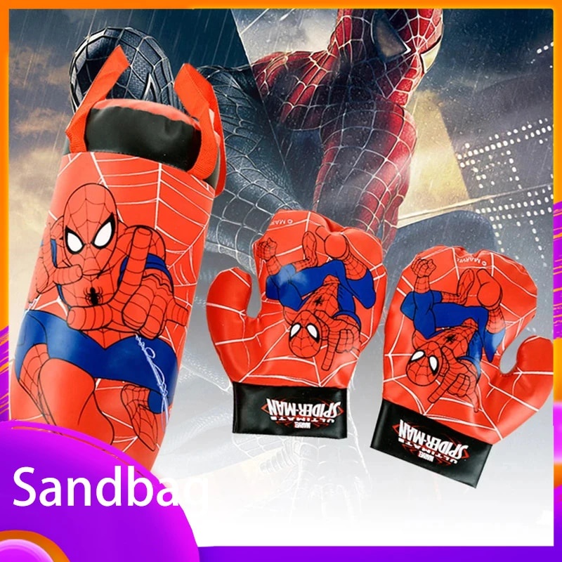 Spider Man Children'S Boxing Set Glove+Bag Anime Cartoon Cute Sports ...
