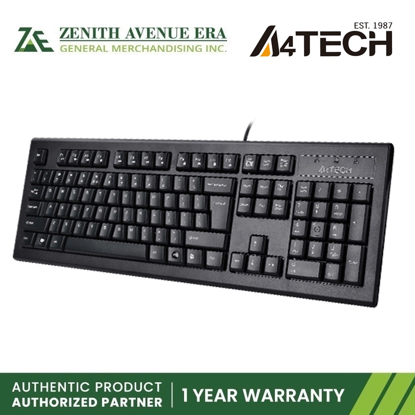 A4Tech KRS85 Comfortable AShape USB Black Traditional Keyboard Wired ...