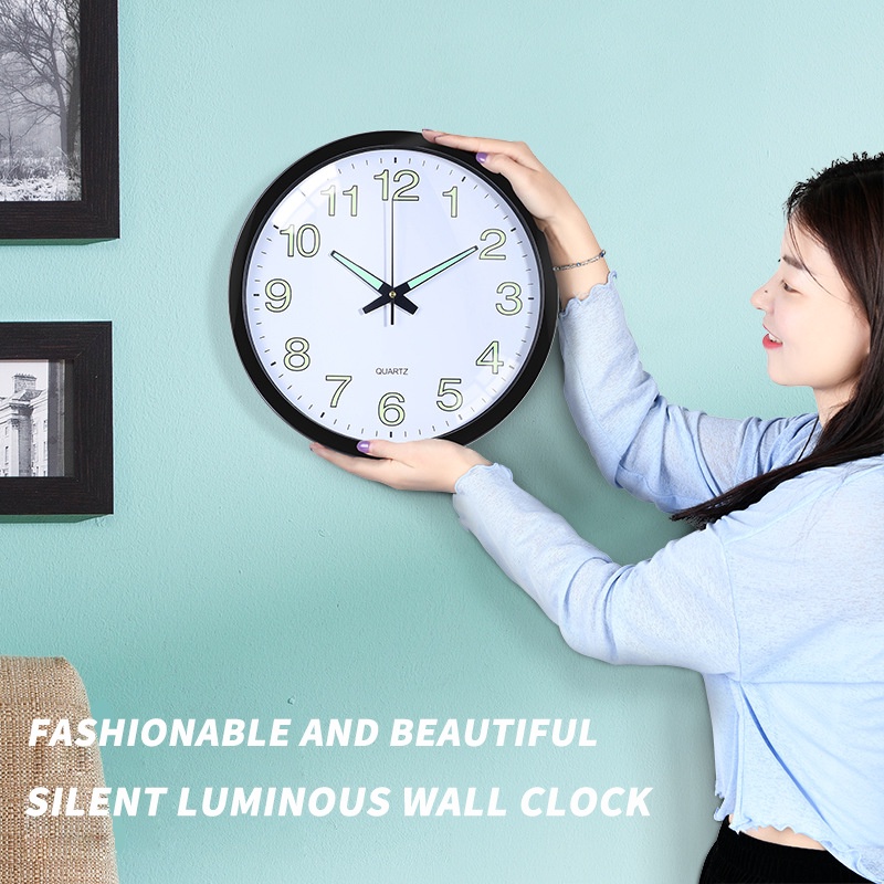 12 Inches Luminous Wall Clock Fashion Clock Glow In The Dark Home Decor ...