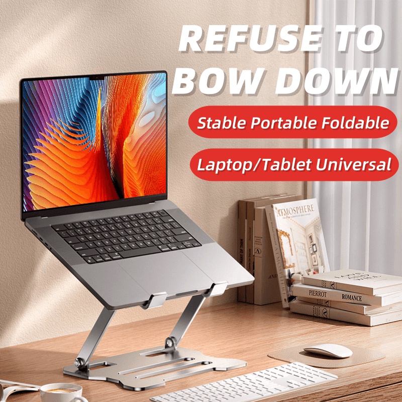 Laptop Stand Aluminum Computer Lifter Portable Folding Stand adjustable ...
