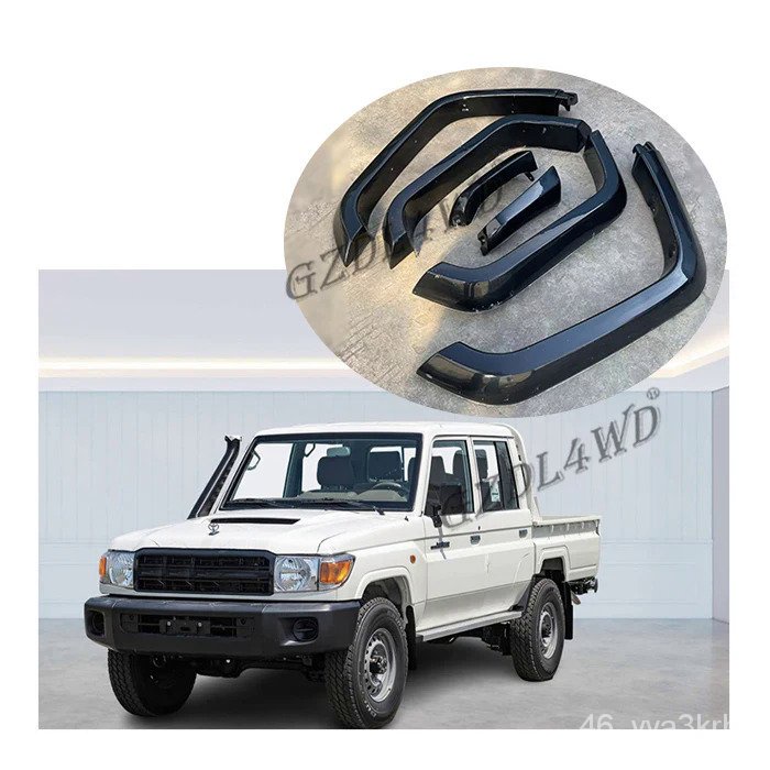 No Drill Smooth Fender Flares For Land Cruiser 79 4Doors Dual Cab HZJ79 ...