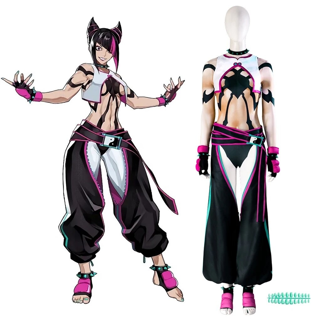 Juri Han Cosplay Costume Fighter Game SF 6 Outfits Halloween Carnival ...