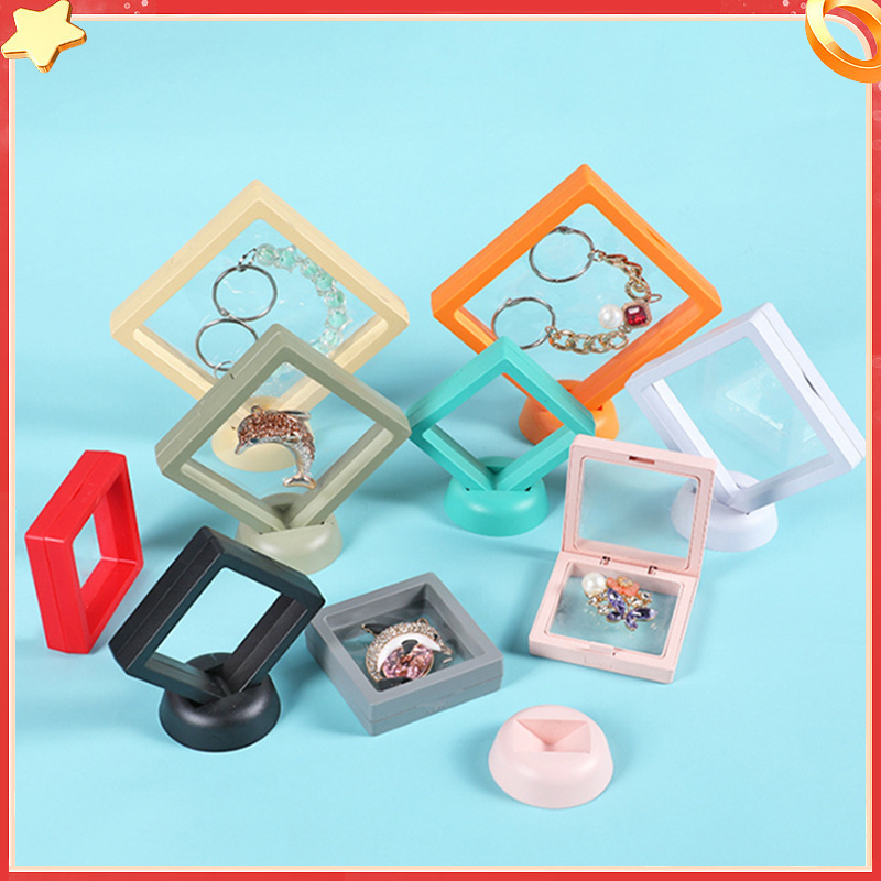 Floating Frame 3D Display Jewelry Box Suspension Storage PE Film ...