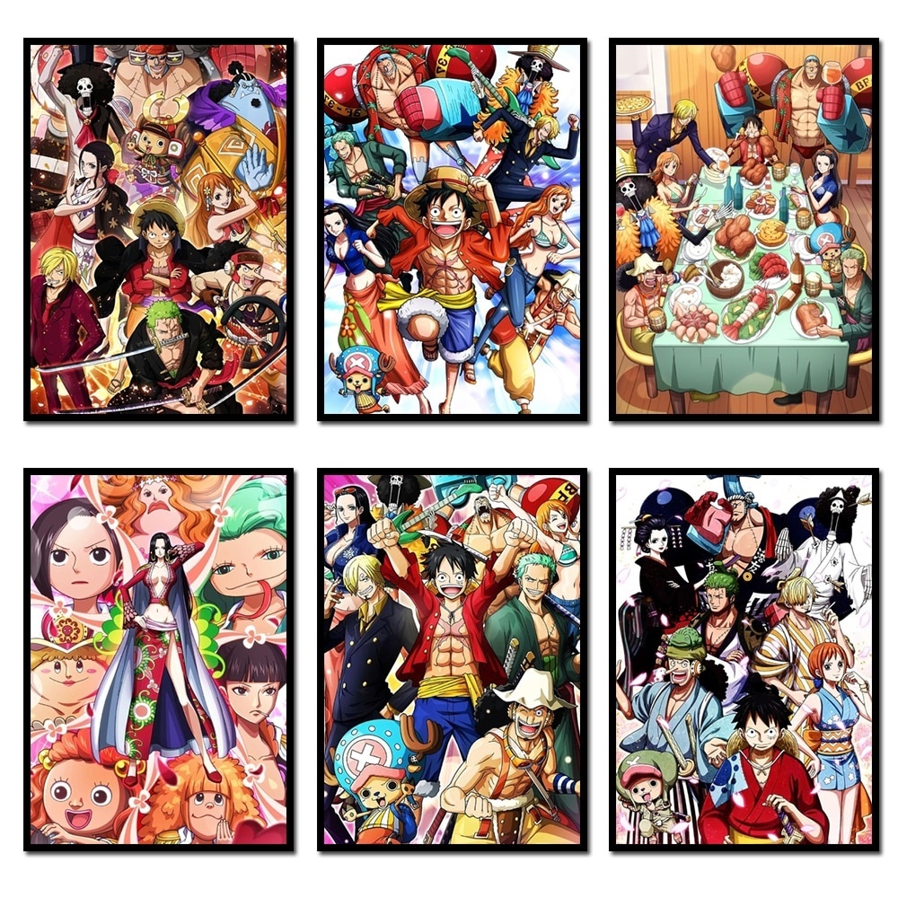 Anime Character Pictures One Piece Zoro Luffy Nami Classic Posters ...